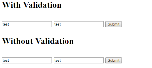 Disable Html5 Validation Form Example Demo Elements