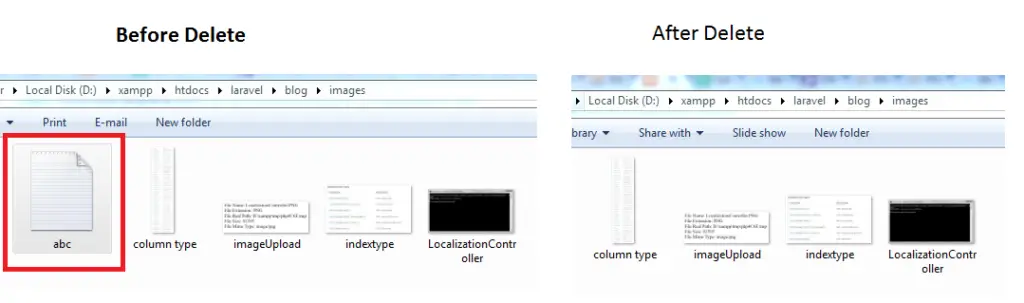 Laravel Delete File From Folder Delete Function How To Delete File From The Folder